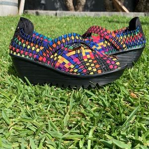 bernie mev. | Shoes | Bernie Mev Multi Colored Black Wedges | Poshmark